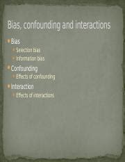 Understanding Bias Confounding And Interactions In Course Hero