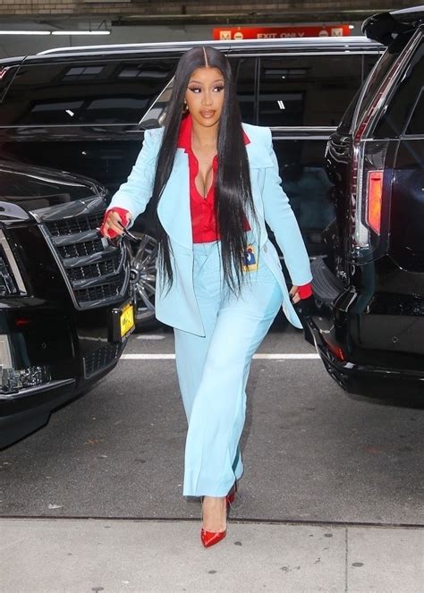 Cardi B Rocks An Ice Blue Suit After Amas Hosting Announcement Photo 4654119 Photos Just