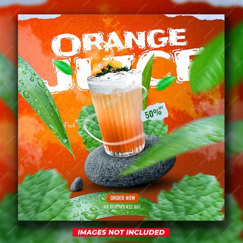 Premium Psd Orange Juice Food Menu Social Media Template