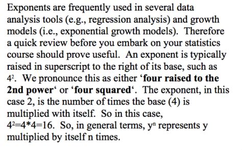 Basic Math Exponents Env710 Statistics Review Website
