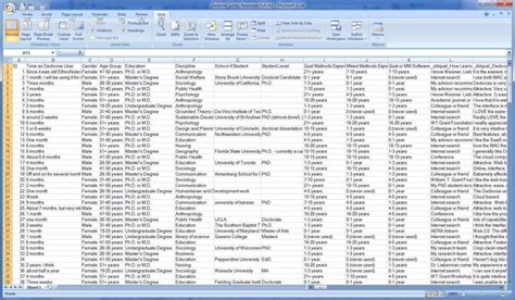 Survey Spreadsheet Example — Db
