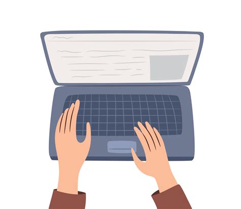 Top View Of Hands Typing Isolated Vector 12674806 Vector Art At Vecteezy