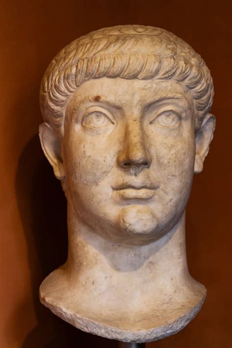 Rome Italy 09 12 2022 Colossal Head Of Constantius Ii Or Constans