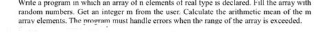 Solved Write A Program In Which An Array Of N Elements Of