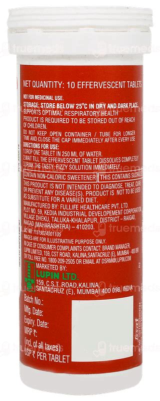 Lumenac C Strawberry Flavour Effervescent Tablet 10 Uses Side Effects Dosage Price Truemeds