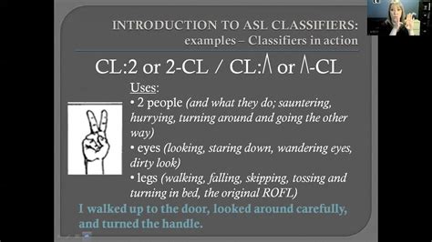 Introduction To Asl Classifiers Youtube