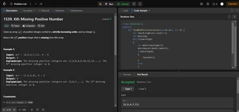 Darshnik Rohal On Linkedin 100daysofcode Dsa Binarysearch Kthmissingpositivenumber