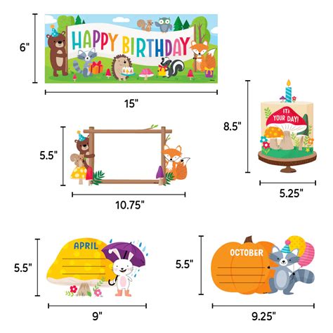 Woodland Friends Happy Birthday Mini Bulletin Board Ja Riollano Co