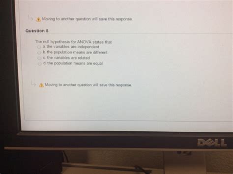 Solved The Null Hypothesis For Anova States That The