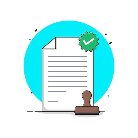 Premium Vector Wooden Stamp With Paper Vector Illustration Verification Concept Design