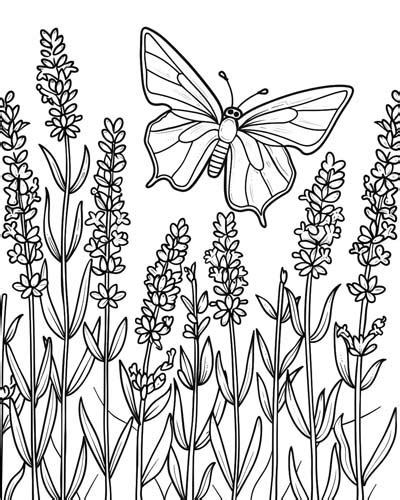 Butterflies And Flowers Coloring Pages