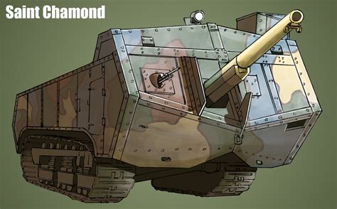 Earasensha Saint Chamond Tank Original Vehicle Military Military