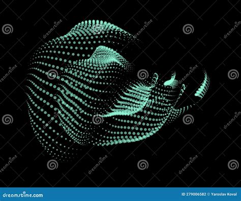 3d Dynamic Node Of Big Data Dots Science Wave Infinity Sinusoid Line