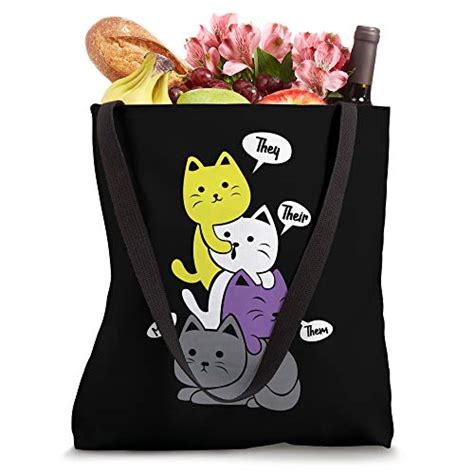 Nonbinary They Their Them Meow Cute Non Binary Flag Kawaii Tote Bag — 🛍️ The Retail Market