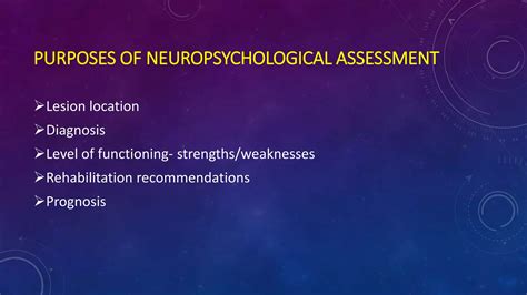 Neuropsychological Assessment Pptx