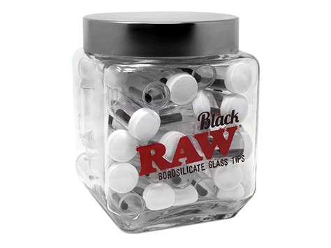 Raw Black Glass Tips 50 Per Jar