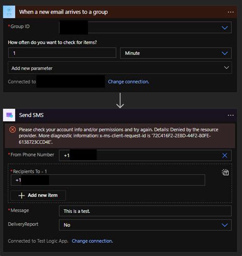 Issues Sending Sms With A Logic App In Azure Microsoft Qanda