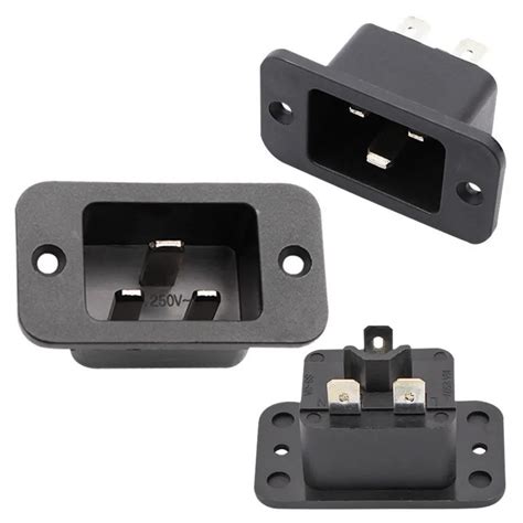 Iec C20 Male Panel Screw Mount Industrial Inlet Power Plug Socket