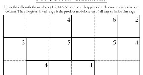 Mod Seven Multiplication Puzzle