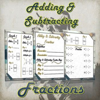Adding And Subtracting Fractions Guided Notes And Practice TpT