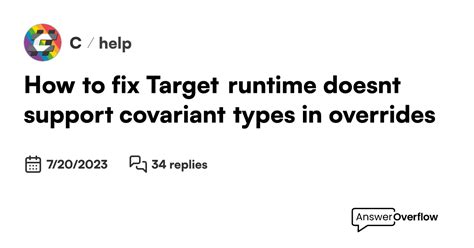 How To Fix Target Runtime Doesnt Support Covariant Types In Overrides C