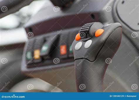Operating Control Panel With Buttons In Truck Or Agricultural Machine