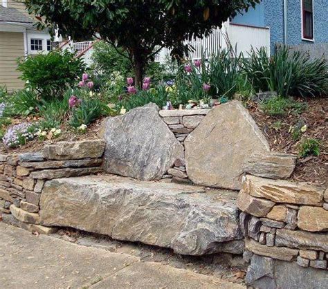 Awesome Bench Stone Landscaping Stone Walls Garden Rock Garden Design