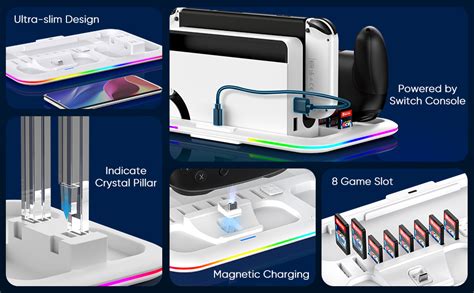 Rgb Switch Controller Charger Dock Station For Nintendo Switch And Oled