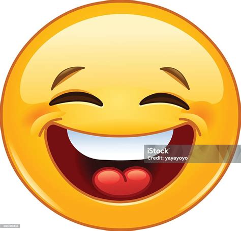Laughing With Closed Eyes Emoticon Stock Illustration Download Image