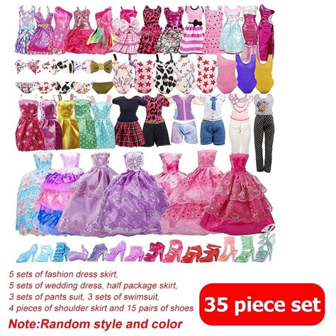 Shuwnd Doll Clothes 35 Pack Handmade Outfits Dresses Shoes
