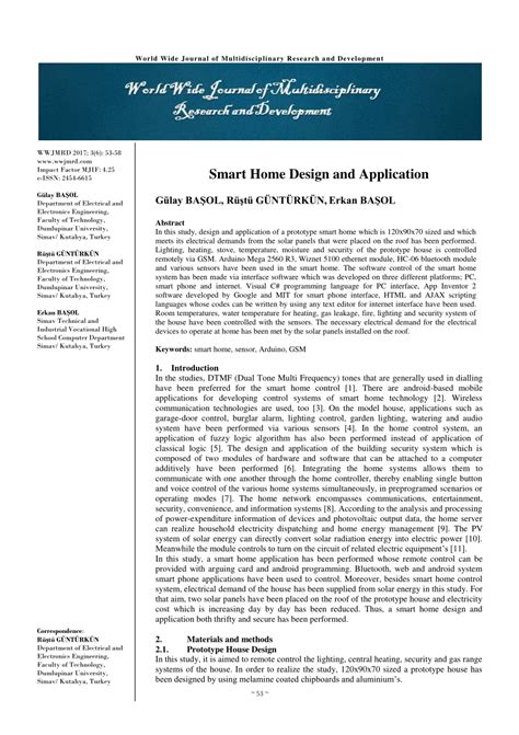 PDF Smart Home Design And Application