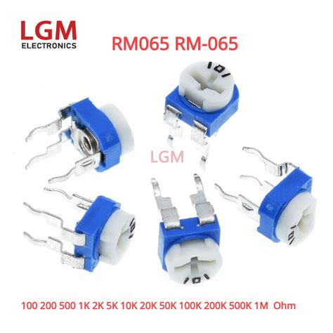 20pcs Rm065 Rm 065 100 200 500 1k 2k 5k 10k 20k 50k 100k 200k 500k 1m Ohm Trimpot Trimmer