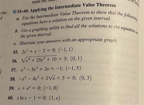 Solved IT Applying The Intermediate Value Theorem A Chegg