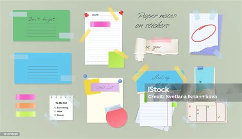 스티커 미리 알림 메모장 투명 테이프가 부착 된 종이 시트 찢어진 메모에 종이 노트에 종이 노트 짧은 메모를 작성하기위한 사무실
