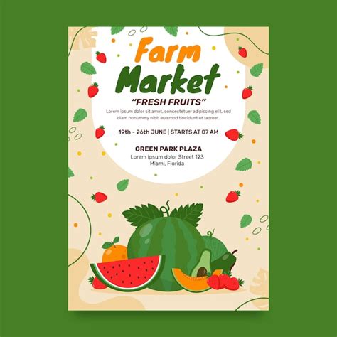 Premium Vector Hand Drawn Fruit Poster Template