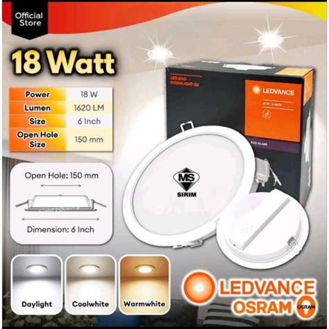 Ledvance Osram Led Eco Downlight Inch W Round Daylight K Shopee Malaysia