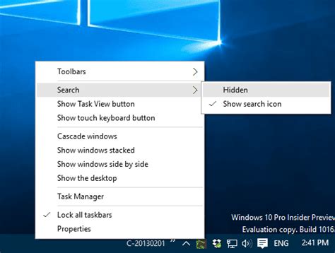 Windows 10 Tip How To Hide Task View And Search Button From Taskbar