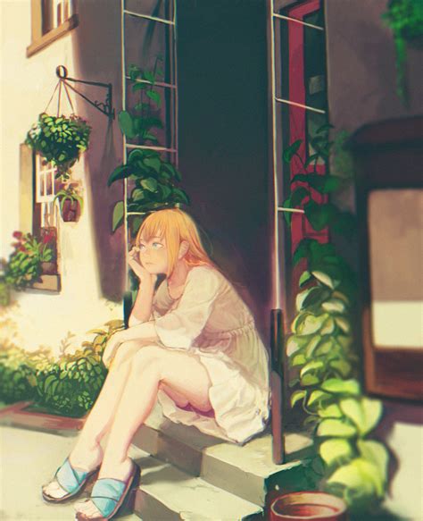 Safebooru 1girl Absurdres Bangs Bike Shorts Blonde Hair Blue Eyes