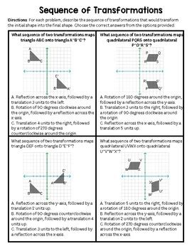Sequence Of Transformations Printable By Nobles Teaching Nook Tpt