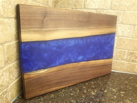 Blue Charcuterie With Black Walnut Epoxy Concepts Custom Epoxy And Wood Projects In Calgary