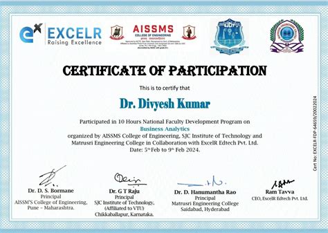 Dr Divyesh Kumar On Linkedin Completed A Five Days Fdp On Business