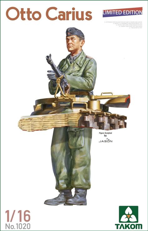 1 16 Takom Otto Carius Figure Plastic Model Kit