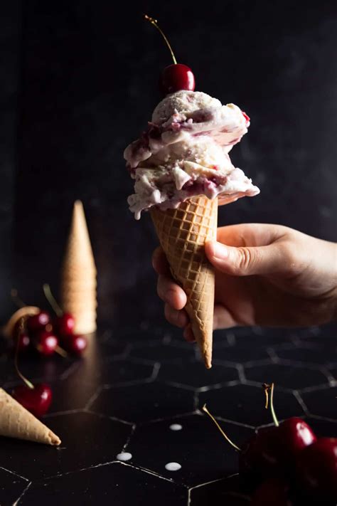 Vanilla Ice Cream Cone With Cherry