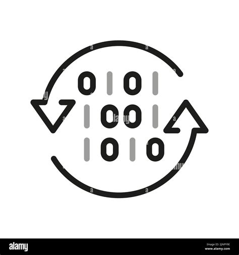 Big Data Analysis Thin Line Icon Data Processing Outline Pictograms