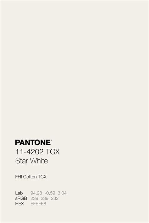 Pantone 11 4202 Tcx Star White Color Code Neutral Color Palette For Summer