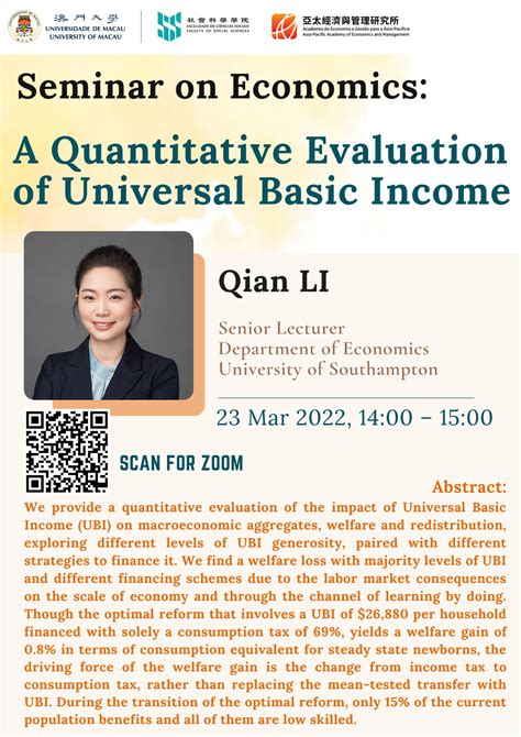 Fss Deco Seminar A Quantitative Evaluation Of Universal Basic Income Faculty Of Social