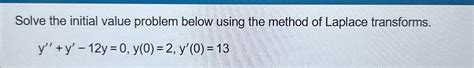 Solved Solve The Initial Value Problem Below Using The