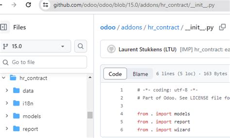 Struktur Teknis Employee Contract Pada Odoo Community PT Proweb Indonesia