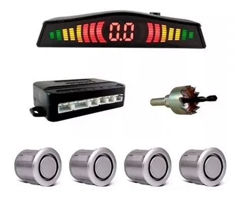 Sensor Estacionamento Ré Megane 4 Pontos Prata Display Led Mercadolivre