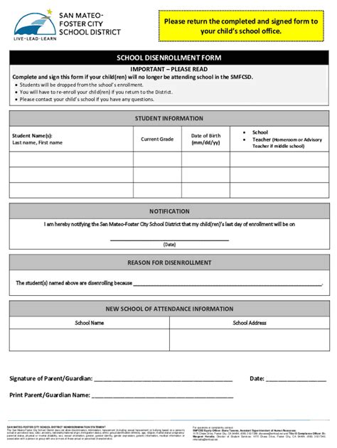 Fillable Online School Disenrollment Form Fax Email Print Pdffiller
